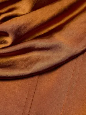 Amsale Satin Cowlneck Cocktail Dress