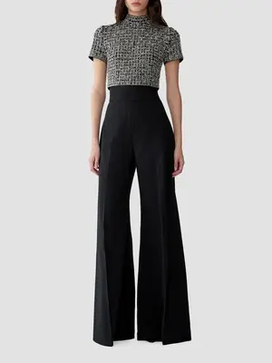 Carolina Herrera Chalet Embellished Short-sleeve Crop Top