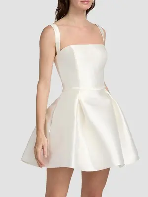 Amsale Satin Mini Fit & Flare Cocktail Dress