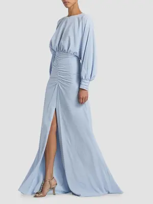 Amsale Gathered A-line Gown