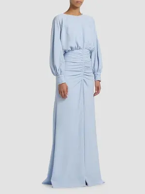 Amsale Gathered A-line Gown
