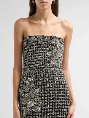Carolina Herrera Chalet Crystal-embellished Strapless Column Gown