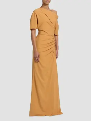 Amsale Asymmetric Ruched A-line Gown