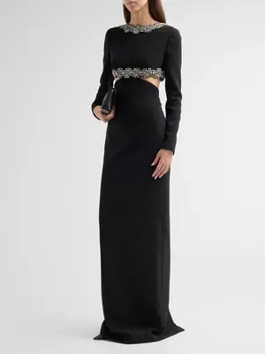 Carolina Herrera Chalet Crystal-embellished Column Gown