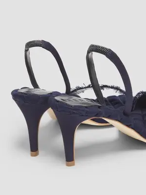 Aera Claudia 70mm Vegan Grosgrain Slingback Sandals