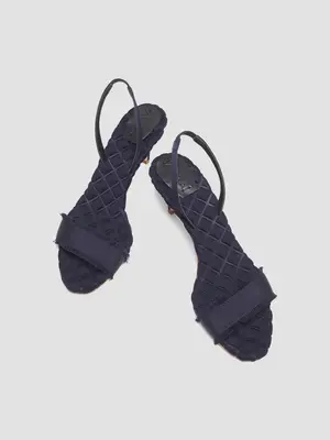 Aera Claudia 70mm Vegan Grosgrain Slingback Sandals