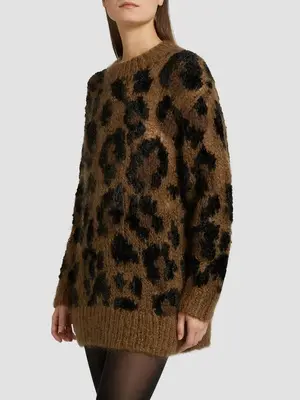 Junya Watanabe Leopard Pattern Wool-blend Sweater