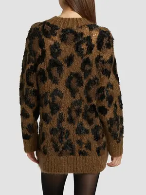 Junya Watanabe Leopard Pattern Wool-blend Sweater