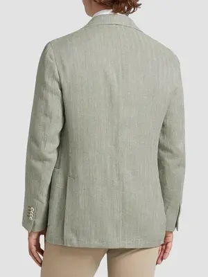 SAKS FIFTH AVENUE Collection Solid Herringbone Jacket