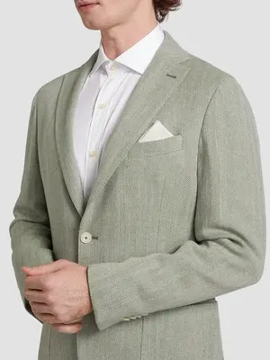SAKS FIFTH AVENUE Collection Solid Herringbone Jacket