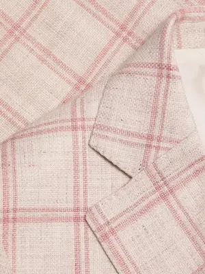 SAKS FIFTH AVENUE Collection Windowpane Check Linen-wool Single-breasted Blazer