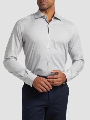 SAKS FIFTH AVENUE Heathered Cotton Dress Shirt