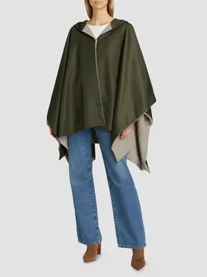SAKS FIFTH AVENUE Hooded Wool-lined Cape