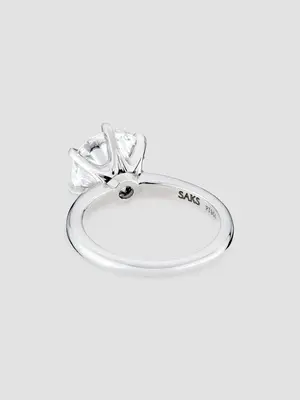SAKS FIFTH AVENUE HIGH JEWELRY 3.53 Tcw Diamond Solitaire Ring