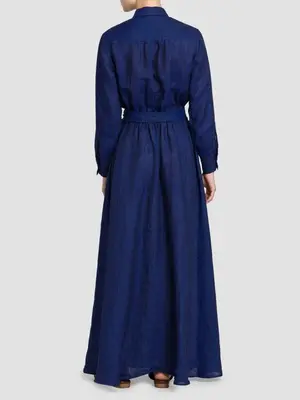 Kiton Linen Tie-waist Shirtdress