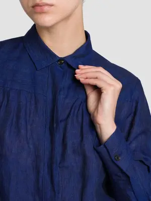 Kiton Linen Tie-waist Shirtdress