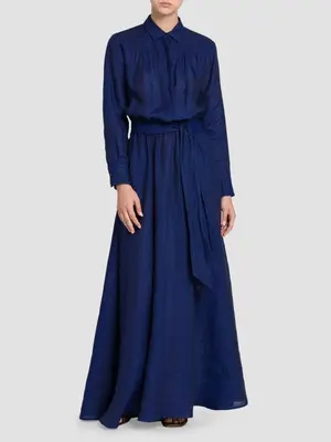Kiton Linen Tie-waist Shirtdress