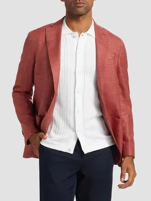 SAKS FIFTH AVENUE Collection Mélange Wool, Silk & Linen Blazer