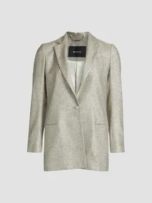Kiton Metallic Tweed One-button Blazer - Silver