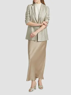 Kiton Metallic Tweed One-button Blazer