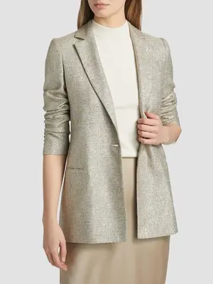 Kiton Metallic Tweed One-button Blazer
