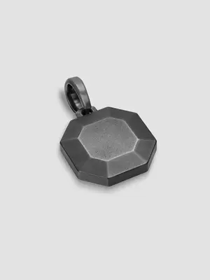 David Yurman Faceted Stone Amulet In Titanium, 16mm