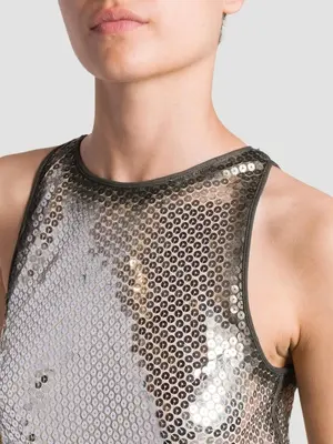 Attico Sequined Knee-length Dress - Silver