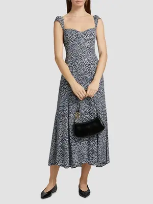 REFORMATION Bryson Floral Sweetheart Midi-dress