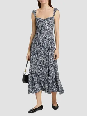 REFORMATION Bryson Floral Sweetheart Midi-dress