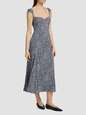 REFORMATION Bryson Floral Sweetheart Midi-dress
