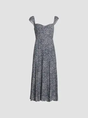 REFORMATION Bryson Floral Sweetheart Midi-dress - Largo