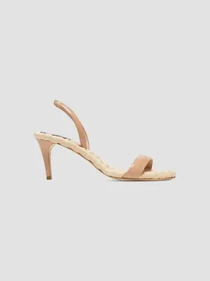 Aera Claudia 70mm Vegan Patent Leather Slingback Sandals - Neutral