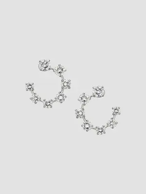 SAKS FIFTH AVENUE HIGH JEWELRY 7.37 Tcw Diamond Hoop Earrings - Platinum