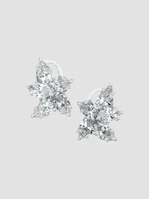 SAKS FIFTH AVENUE HIGH JEWELRY 6.00 Tcw Diamond Cluster Stud Earrings - Platinum
