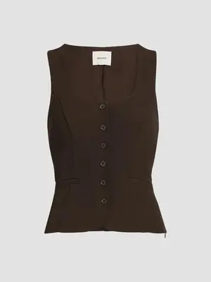 REFORMATION Delanie Square Neck Sleeveless Top - Mole