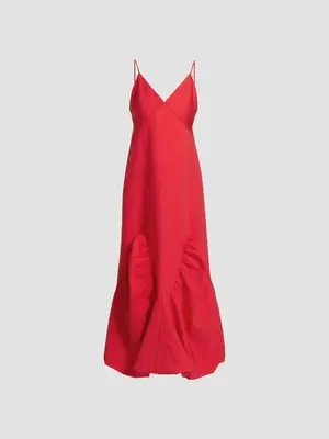 ANONLYCHILD Just A Pinch Lucia Cotton-silk Slipdress - Red