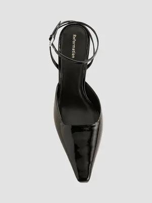 REFORMATION Natasha 75mm Patent Leather Pumps - Black