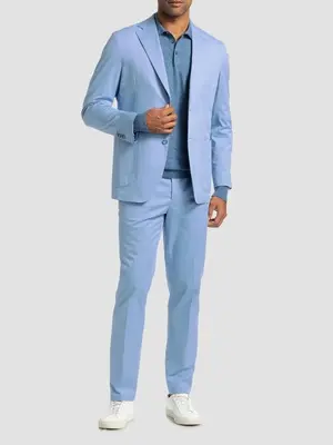 SAKS FIFTH AVENUE Stretch Cotton Poplin Two-button Slim-fit Suit