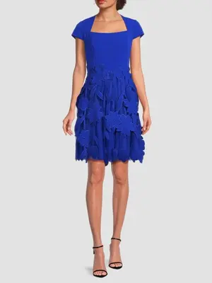 Shani Crepe Fit & Flare Dress
