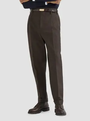 Brunello Cucinelli Virgin Wool Diagonal Trousers With Double Pleats