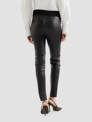 Brunello Cucinelli Stretch Nappa Leather Leggings - Black