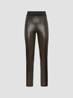 Brunello Cucinelli Stretch Nappa Leather Leggings - Rust Brown