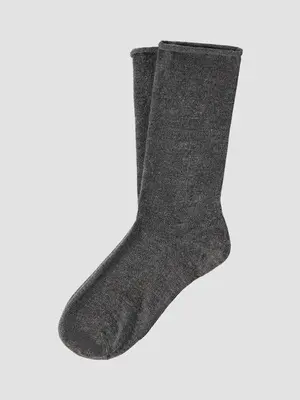 Brunello Cucinelli Stretch Cashmere Knit Socks - Anthracite