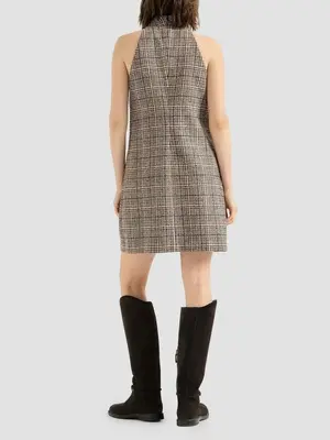 Brunello Cucinelli Checked Alpaca And Wool Dress