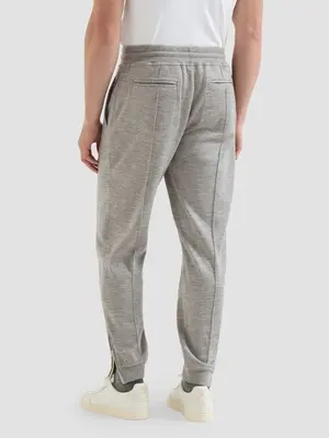 Brunello Cucinelli Cashmere And Silk French Terry Trousers With Elasticated Zipper Cuffs