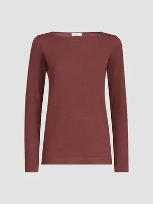 Brunello Cucinelli Sparkling Cashmere And Silk Lightweight Sweater - Ruby
