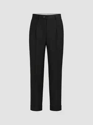 Brunello Cucinelli Super 150s Virgin Wool Four Season Batavia Trousers - Black