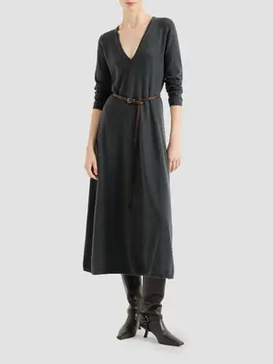 Brunello Cucinelli Cashmere Knit Belted Dress