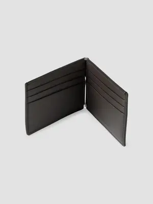 Brunello Cucinelli Smooth Calfskin Money Clip Wallet - Dark Brown