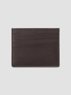 Brunello Cucinelli Smooth Calfskin Card Holder - Brown